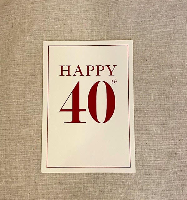 Red Font 40th Birthday Card | Beach House Greetings